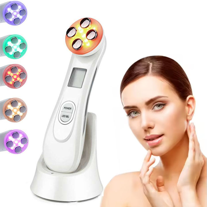 Ems Beauty Device 5-Color Led Microcurrent Rf Skin Regeneration Facial ...