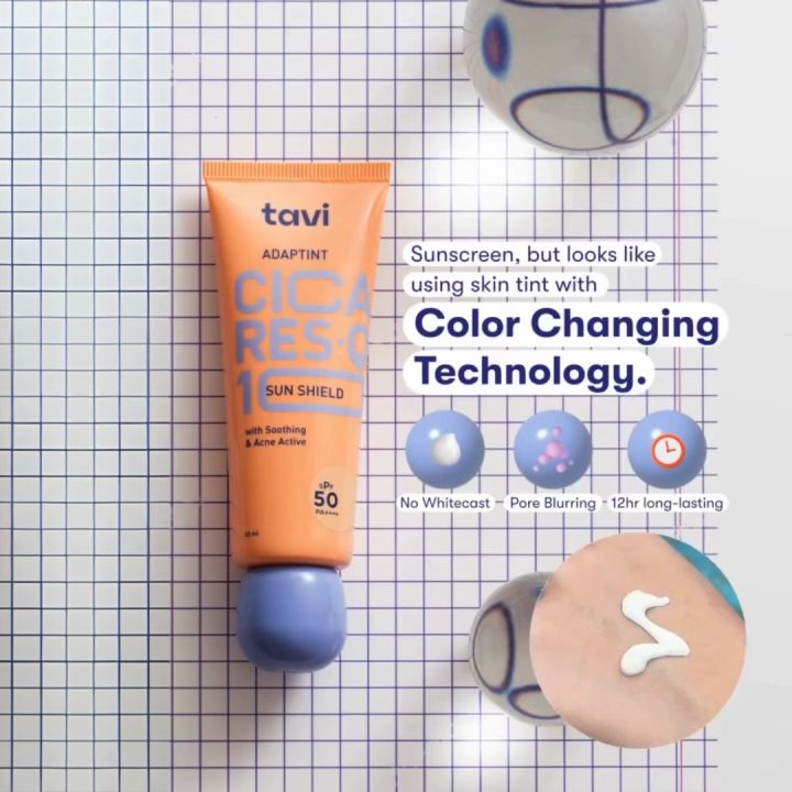 TAVI CICA RES-Q10 AdapTint Sun Shield 40 ml | Sunscreen Wajah Color ...