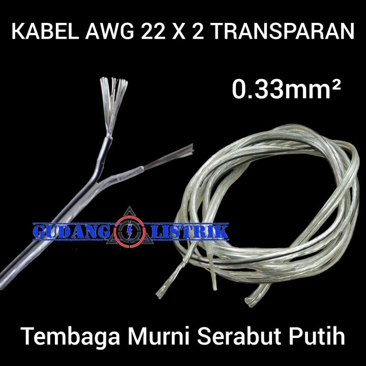 Permeter Kabel Transparan Serabut Tembaga Putih Murni 2 Jalur AWG22 Kabel Neon Flex | Lazada ...