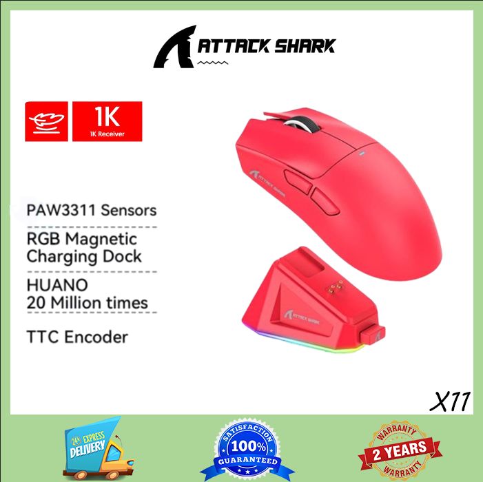 ATTACK SHARK X11 lightweight Wireless Game Mouse With RGB Charging Base ...