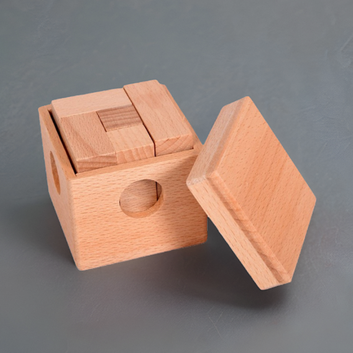Jujube Wood Soma Cube 7 Piece Box Puzzle Educational 3D Assembly 3D ...