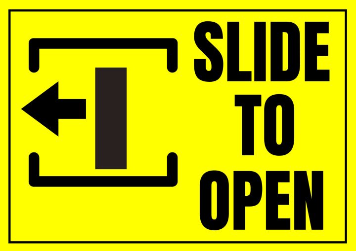 Slide to Open Door Signage A4 Size Laminated | Lazada PH