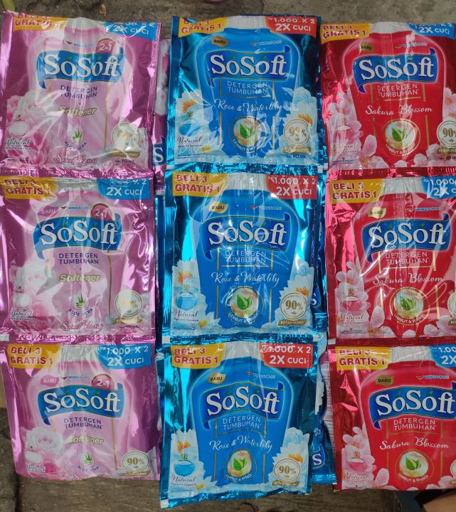 So Soft Detergen Cair Renceng isi 16 Saset x 40ml | Lazada Indonesia