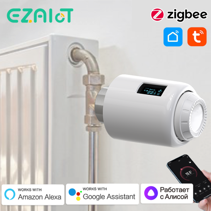 Tuya Smart ZigBee Radiator Actuator TRV WiFi Programmable Thermostatic Radiator Valve Remote ...