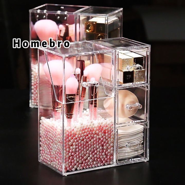 HomeBroกล่องใส่แปรง+3ลิ้นชัก กล่องอะคริลิคสวยใส 2041 | Lazada.co.th
