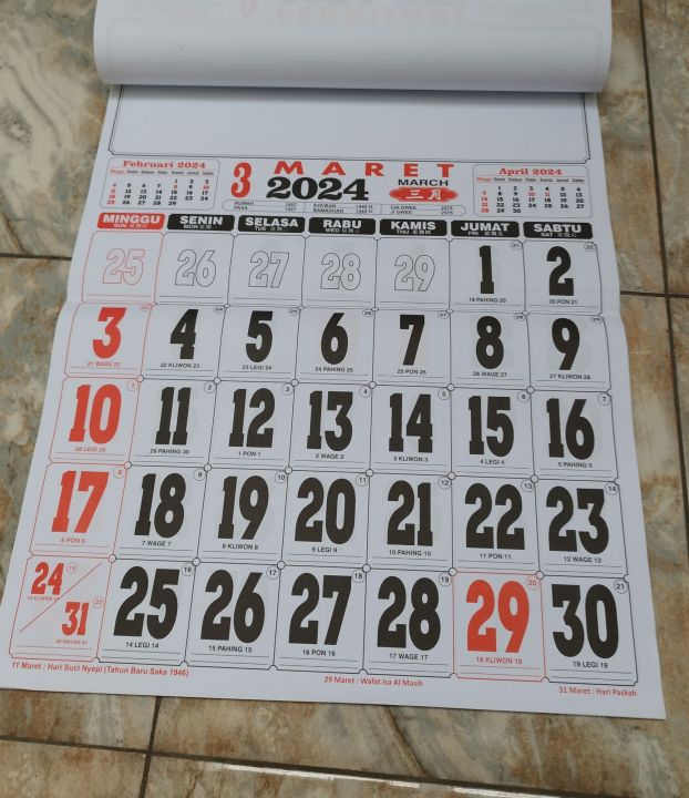 super murah, angka besar kalender jumbo tahun 2024 | Lazada Indonesia