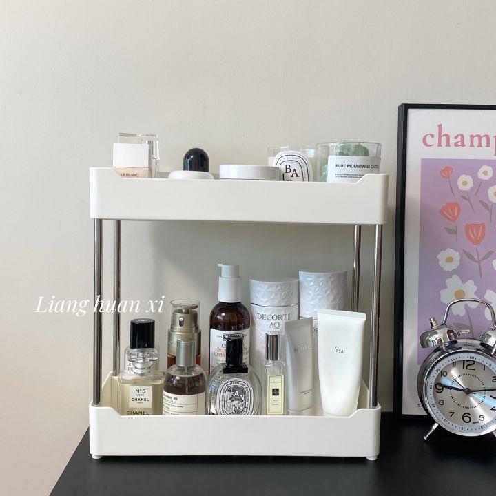 Simple Double Layer Desktop Organizer Rack Bathroom Kitchen Narrow ...