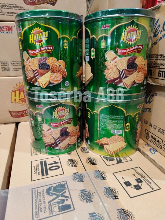 Biskuit hatari kaleng, biskuit rasa durian, rasa coklat, rasa chocopuff ...