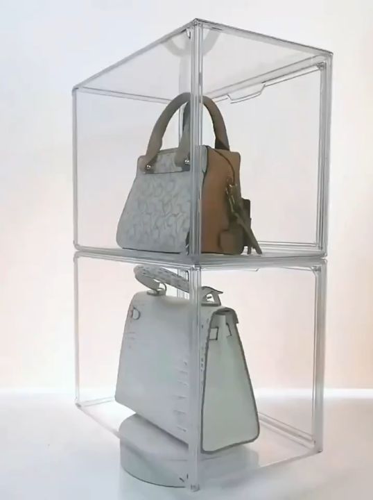 ACRYLIC BAG CASE & DISPLAY BOX SIDE DROP MAGNETIC FULLY TRANSPARENT ...