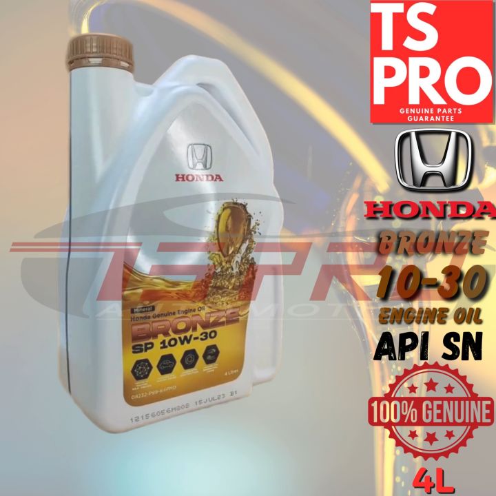 Honda Genuine 10W-30 API SN Engine Oil (4L) - Premium Mineral | Lazada