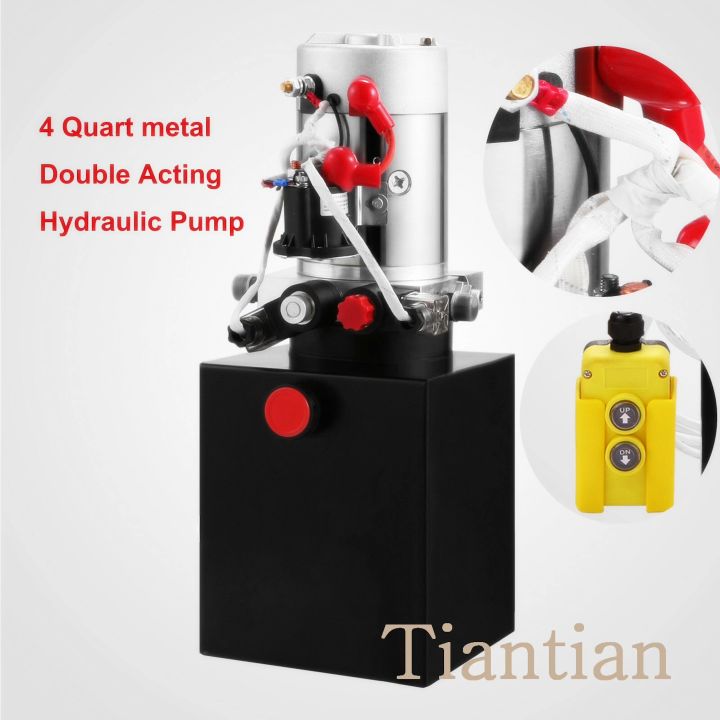 Hydraulic Pump Power Unit 12V Double Acting Metal Reservoir Pump | Lazada