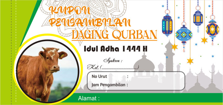 kupon pengambilan daging kurban costum kupon tiket kupon hadiah kupon ...