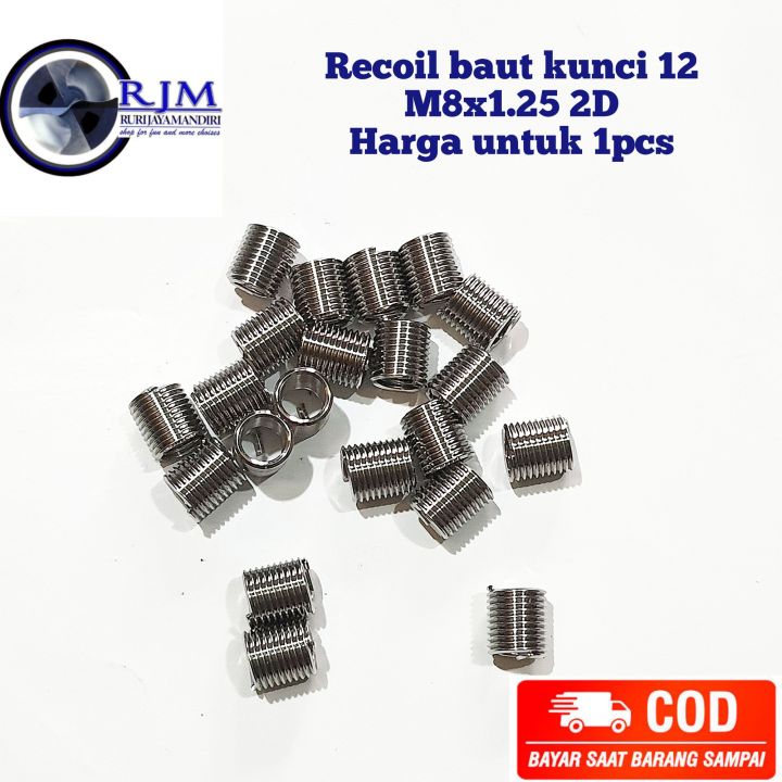 recoil baut kunci 12 m8x1.25 2D recoil helicoil verbos baut 12 bukan ...