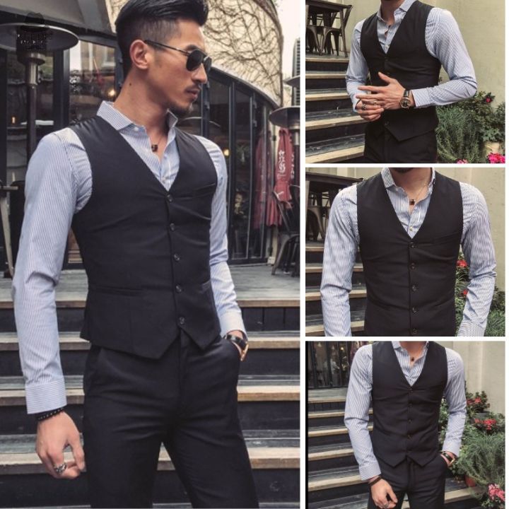 JF ชุดสูทผู้ชาย Vest ชุดสูตร S-6XL สื้อเชิ้ตสีขาว เสื้อสูดผู้ชาย เสื้อ ...
