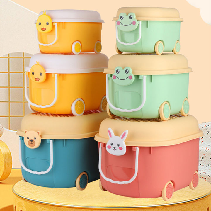 Multifunctional Stackable Toy Storage Box Wheel Container Organizer ...