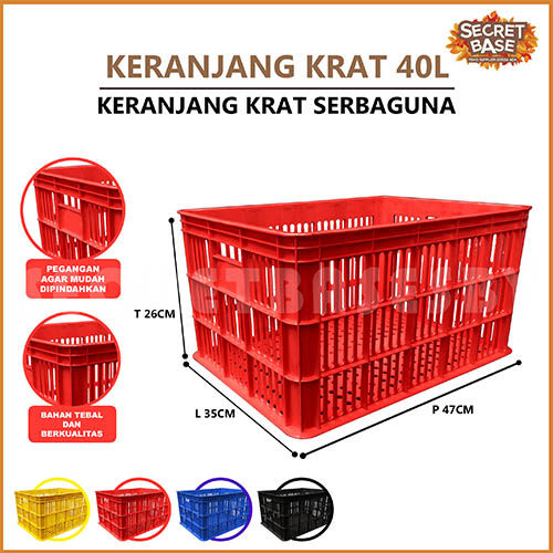 KRAT BUAH 40 LITER - Krat Rak Piring / Keranjang Pakaian | Lazada Indonesia