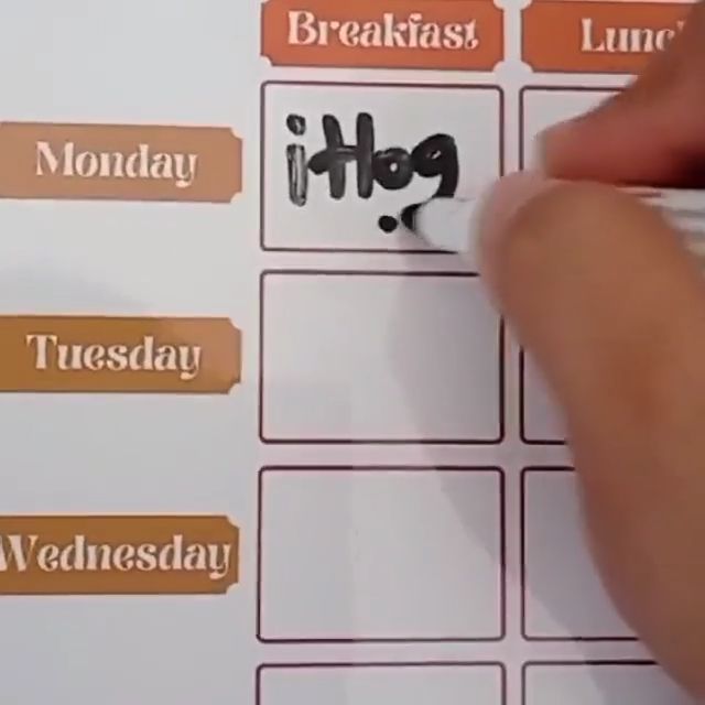 Weekly meal plan ref magnet A4 size 8x11" weekly meal planner with ...