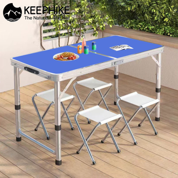 【TOP】Folding Table Height-Adjustable Foldable Table With Chair Set ...