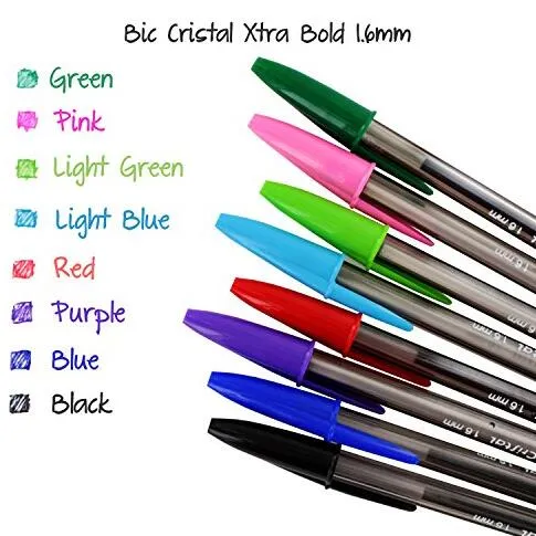 BIC Crystal Transparent Ballpoint Pen Fine And Thick Models for Hand ...