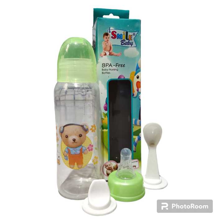 Botol bayi 3 in 1 smile baby 250 ml dilengkapi dengan dot sendok jus ...