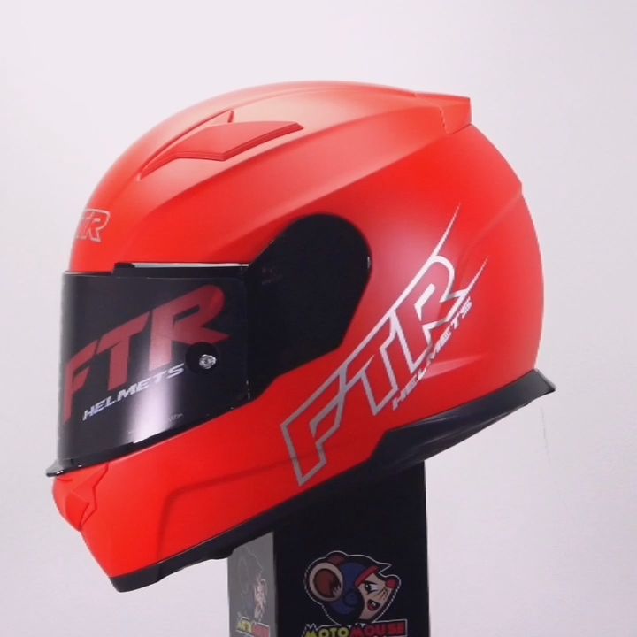 Helmet Full Face FTR XR500 Pro Plain Matte Red Single Visor with Free ...