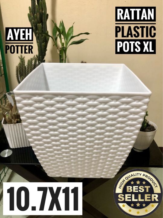 Rattan Plastic Pots ( XL ) | Lazada PH