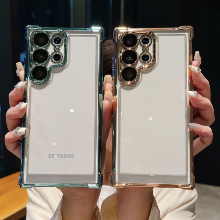 CrashStar With Lens Films Electroplated Thickened Four Corners Transparent Hard Shockproof Phone ...