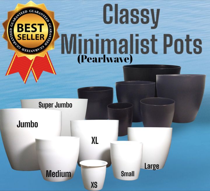 Classy Minimalist White and black Pots (Pearlwave Pots) For your ...