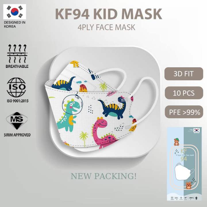 10pcs KF94 Topeng Muka Harian Kanak Duckbill 3D Kids Face Mask Child ...