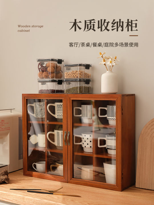 Blind Box Cabinet Wooden Cup Wall Storage Box Cosmetics Large Capacity ...