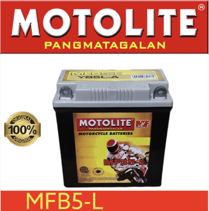 MFB5L-B(12N5) MOTOLITE MAINTENANCE FREE MOTORCYCLE BATTERY | Lazada PH