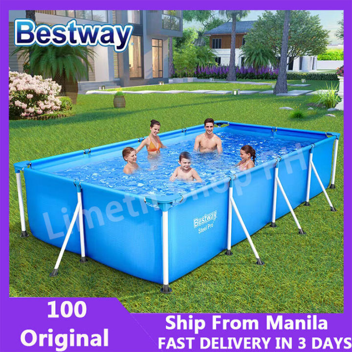 Bestway Steel Pro Rectangular Folding Swimming Pool Big Size Swimming Pool for Adult Children ...