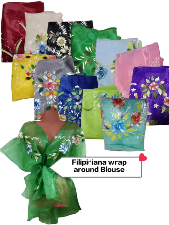 Alampay filipiniana wrap around Painting design for women | Lazada PH