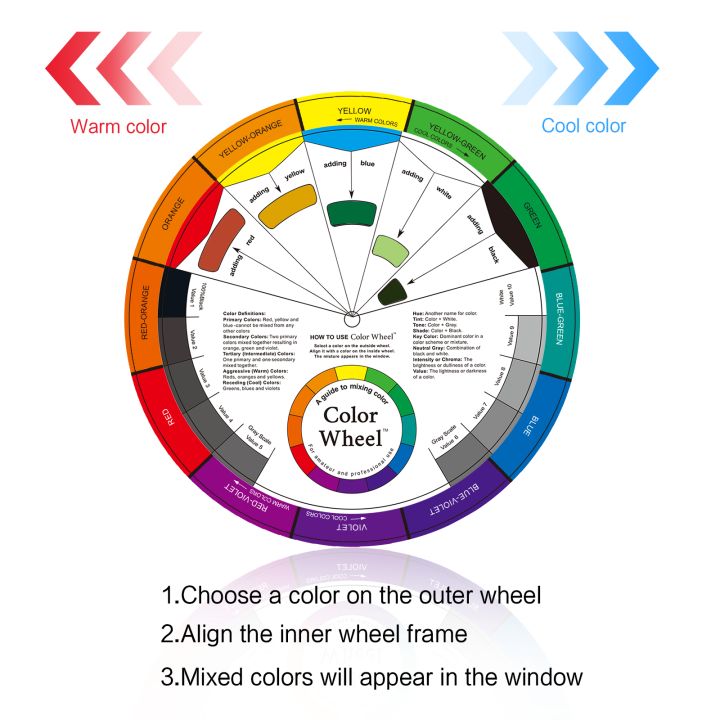 Tattoo Color wheel card,Pigment Color Wheel for Mixture of Pigments ...