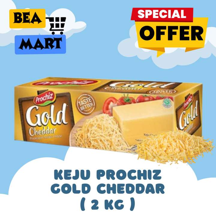 Keju Prochiz Gold Cheddar 2 kg | Cheese Kemasan Balok Besar 2kg ...