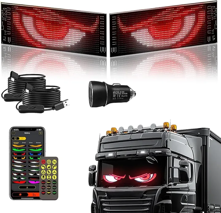 Demon Eyes Car Matrix Pixel Panel,USB Powered Devil Led Eyes For Truck ...