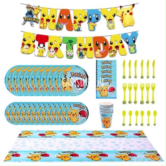 Pokemon Pikachu Charmander Squirtle Theme Birthday Party Decoration ...