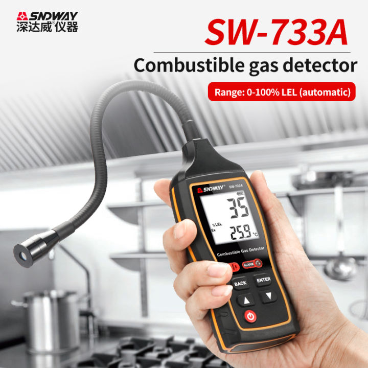 SNDWAY Combustible Gas Detector SW-733A Propane CO Hexane Methane Leak ...