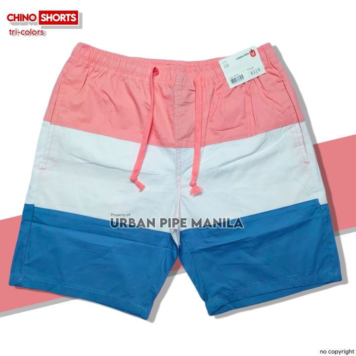 URBAN PIPE Shorts for men, TRI-colors (8219) ABOVE the knee Garterized ...