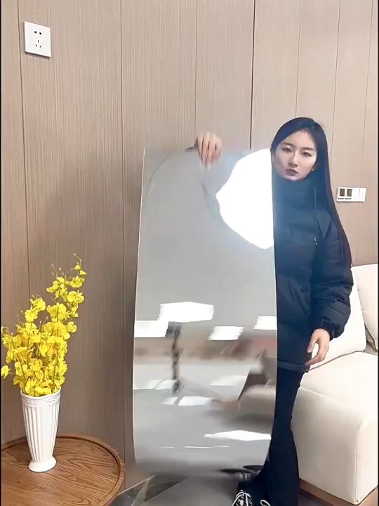 HD Acrylic Mirror Paste Wall Mirror Full Body Mirror Hang Mirror Light ...