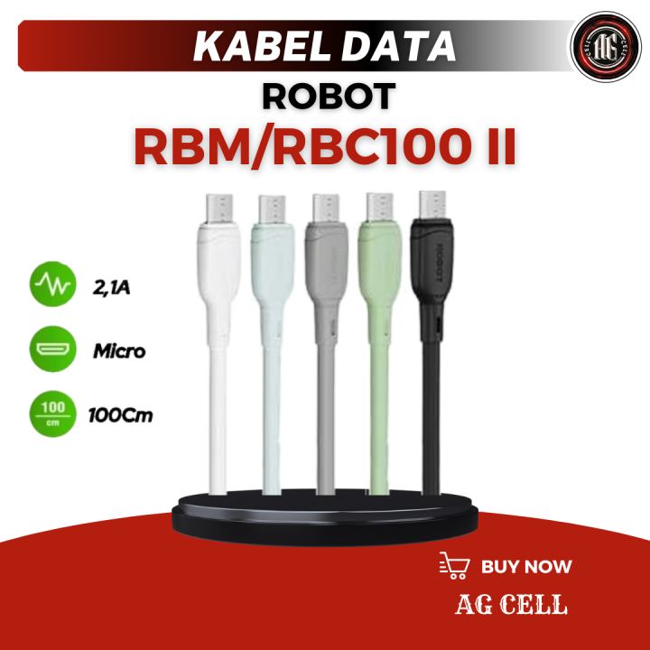 Robot Kabel Data RBM100 ll / RBC100 ll Data Cable USB Micro 2.1A / USB TYPE-C 2.4A 100cm Fast ...