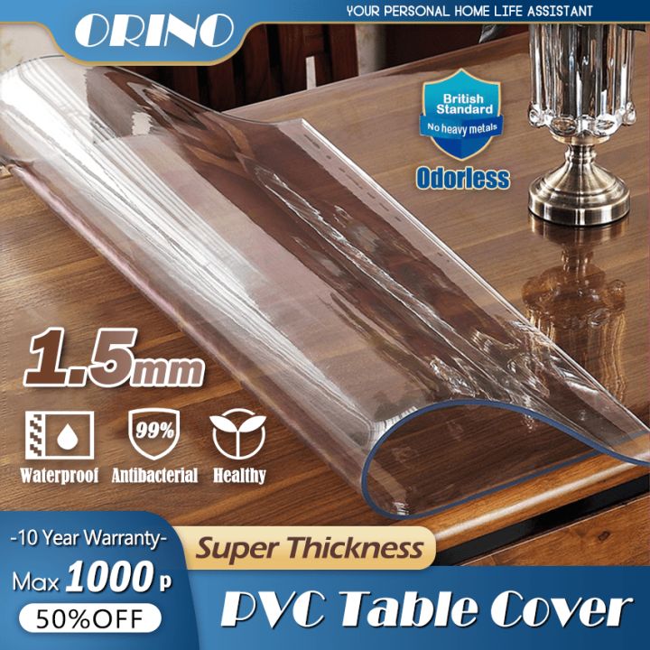 【Odorless】PVC Table Cover Transparent Desk Cloth Mat 5mm Rectangular 6/ ...