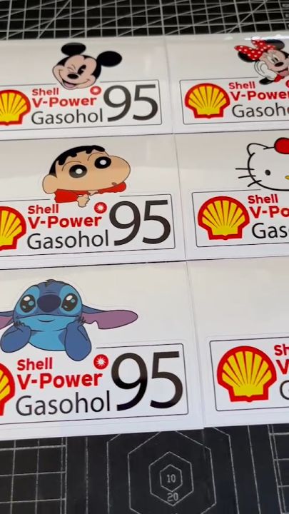 สติ๊กเกอร์ติดรถ ติดถังน้ำมันรถ Shell V Power 95 งาน PVC เกรด Outdoor ทน ...