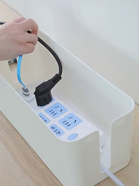 Cable Management Storage Box Socket Extension Wire Plug Hider Organizer ...