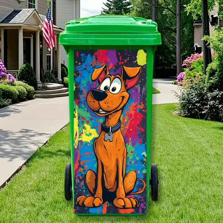 Adorable Cartoon Dog Rubbish Bin Stickers - Funny Kitchen Decor ...