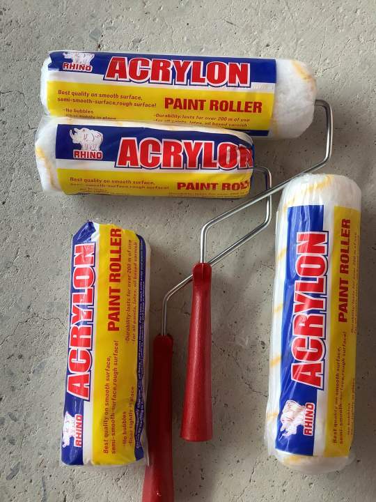 acrylon roller brush with handle and filler 7" 9" cotton | Lazada PH