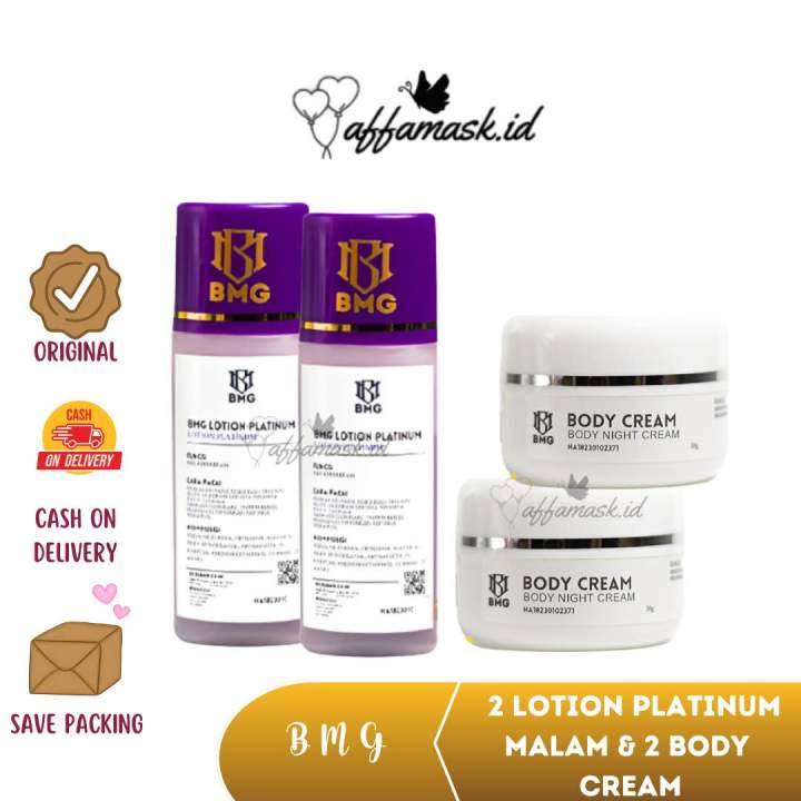 PAKET BMG LOTION CEPAT PUTIH 2 LOTION UNGU DAN 2 BODY NIGHT CREAM PAKET ...