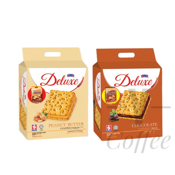 Hup Seng KERK Deluxe Chocolate/Peanut Sandwich [Convenient Pack] (230g ...