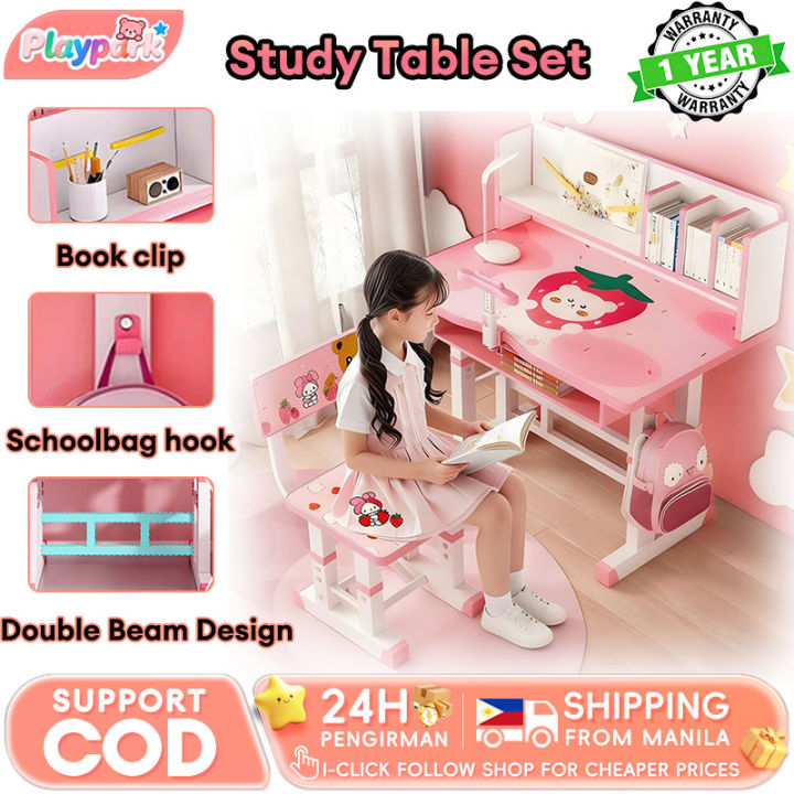 Study Table for Kids Ergonomic Adjustable Desk & Chair Set - 1-10 Ages ...