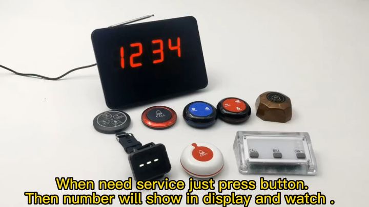 Restaurant Pager System Wrist Watch Call Butto Wireless Waiter Calling ...